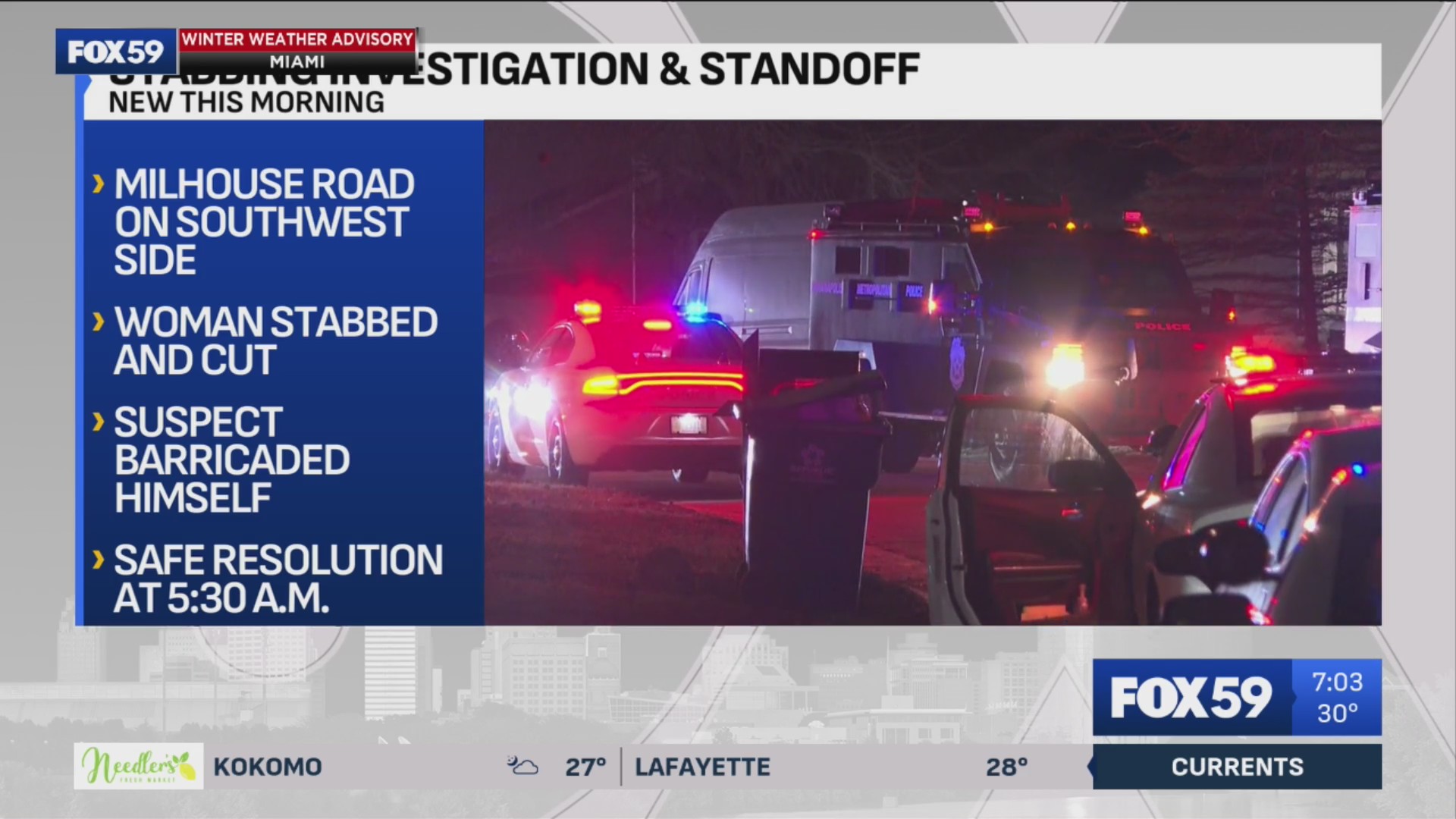 Hours-long standoff ends with man in custody on southwest side – WTTV ...