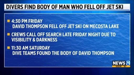 Divers find body of man who fell off jet ski on Lake Mecosta – WOODTV.com