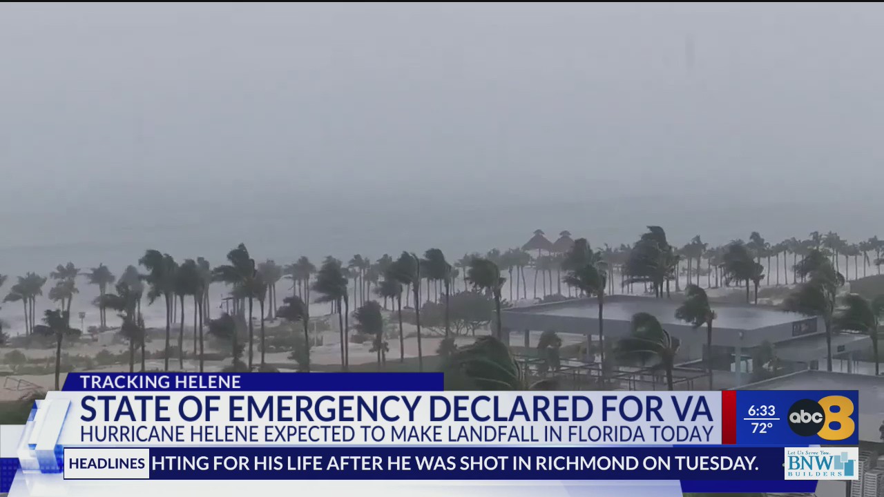 Hurricane Helene strengthens, state of emergency declared in Virginia ...