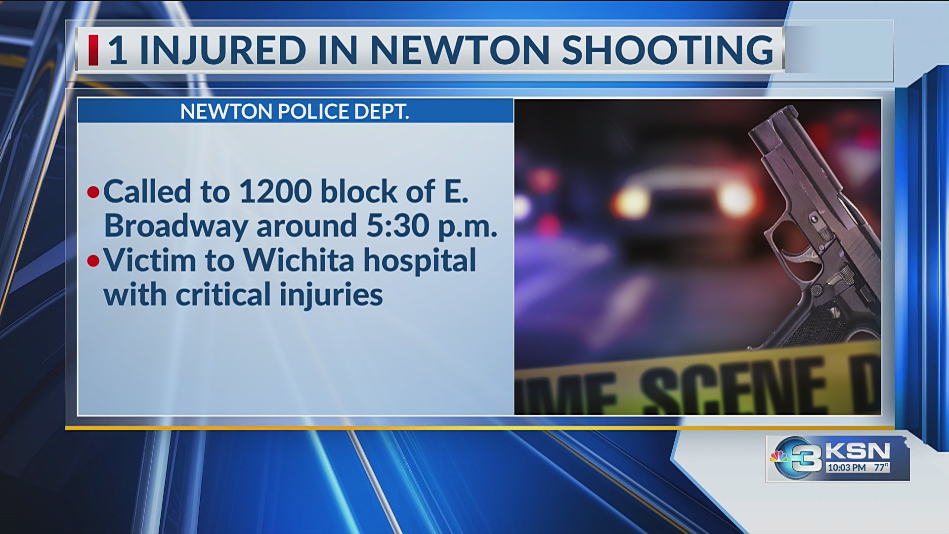 One injured, four in custody after shooting in Newton – KSN-TV