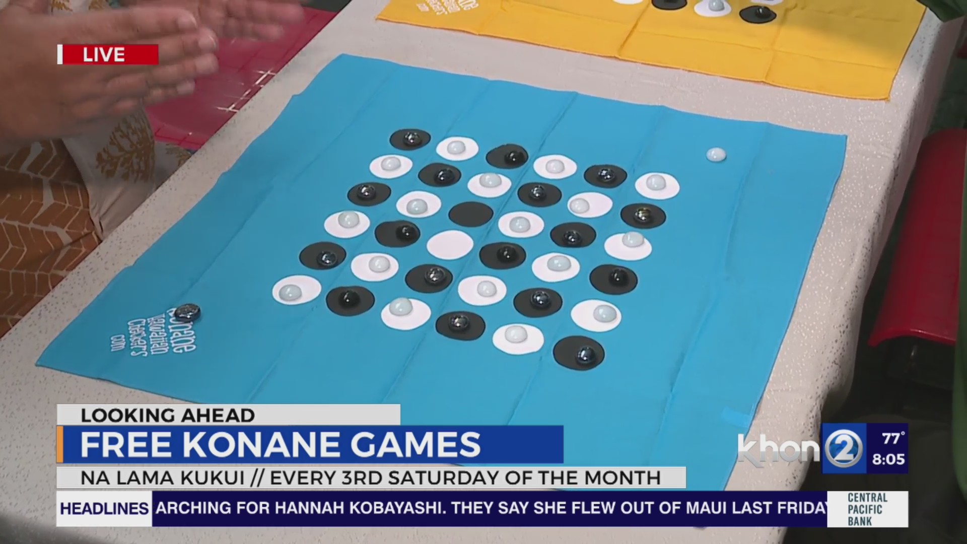 A centuries old Hawaiian game, Konane, can be played every 3rd Saturday ...