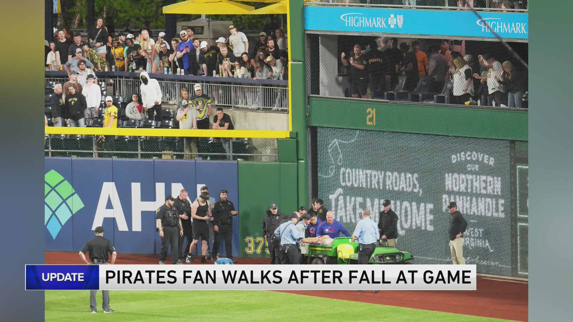 20-year-old man who fell from wall onto warning track at Cubs-Pirates ...