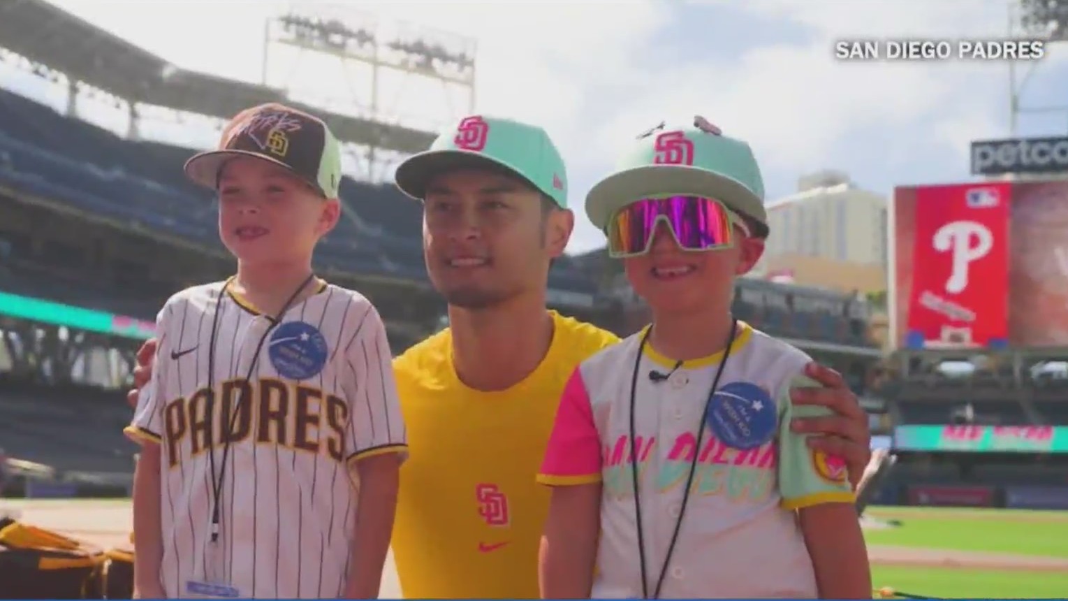 The Padres teamed up with the Make-A-Wish Foundation to celebrate two ...
