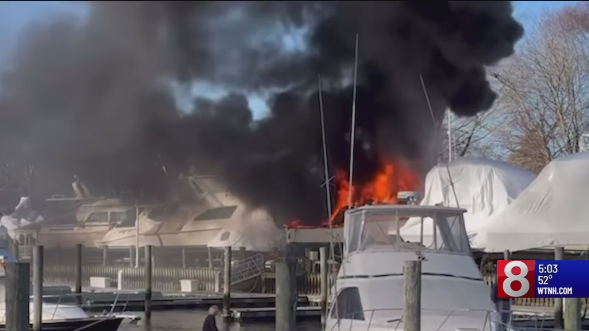 Stored boat catches fire at Old Saybrook marina – WTNH.com