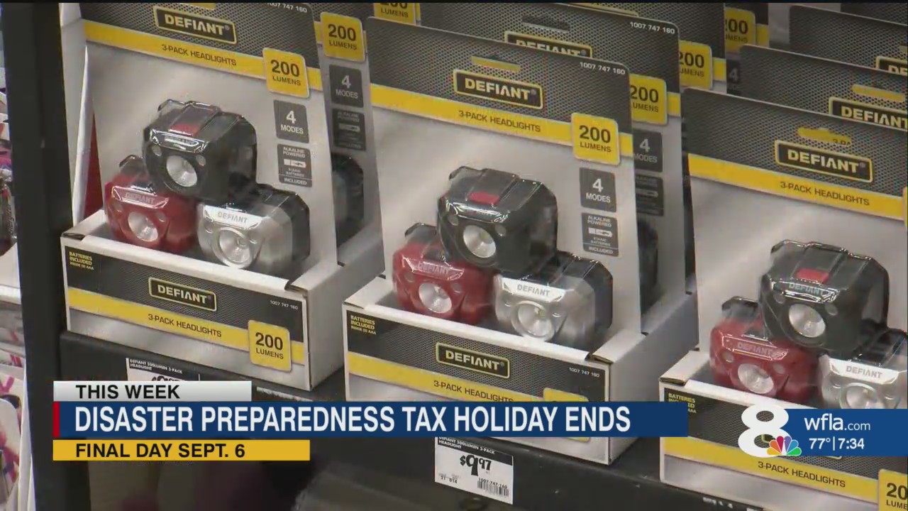 Disaster preparedness sales tax holiday coming to a close – WFLA