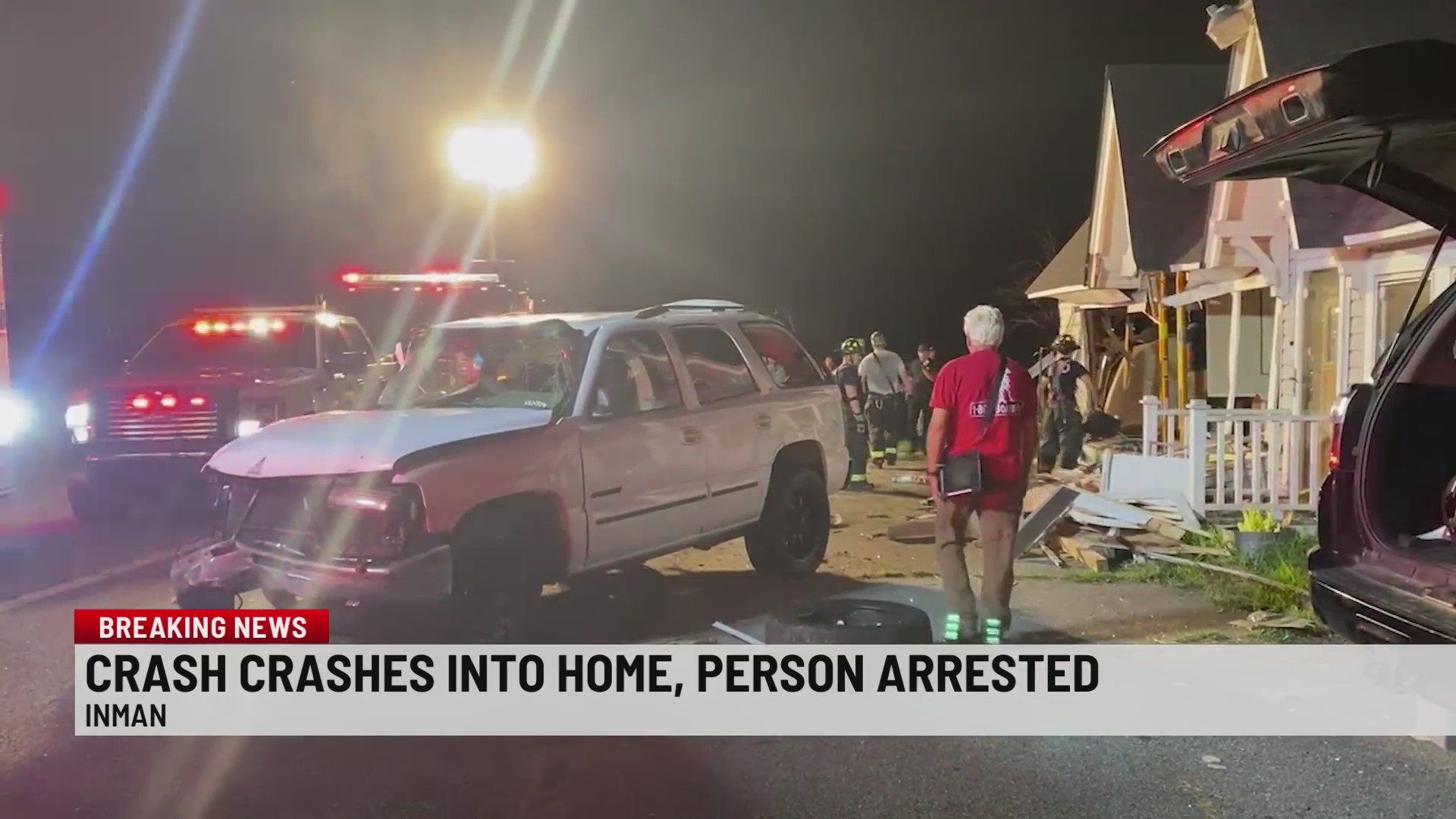 Vehicle crashes into Inman home, one arrested – WSPA 7NEWS