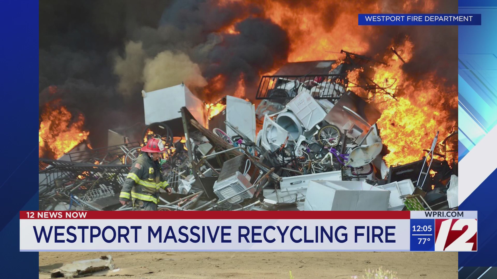 Massive recycling plant fire happens in Westport Tuesday – WPRI.com