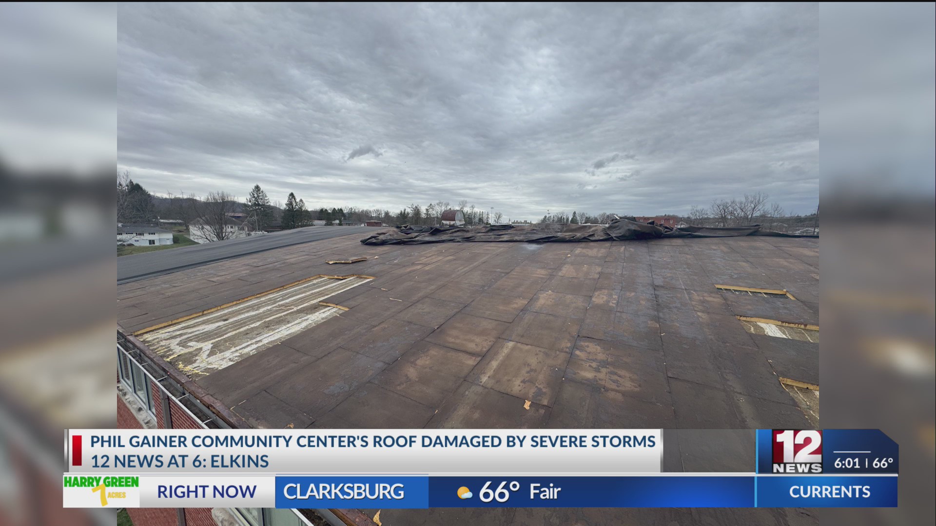 Extreme winds damage roof of Phil Gainer Community Center – WBOY.com