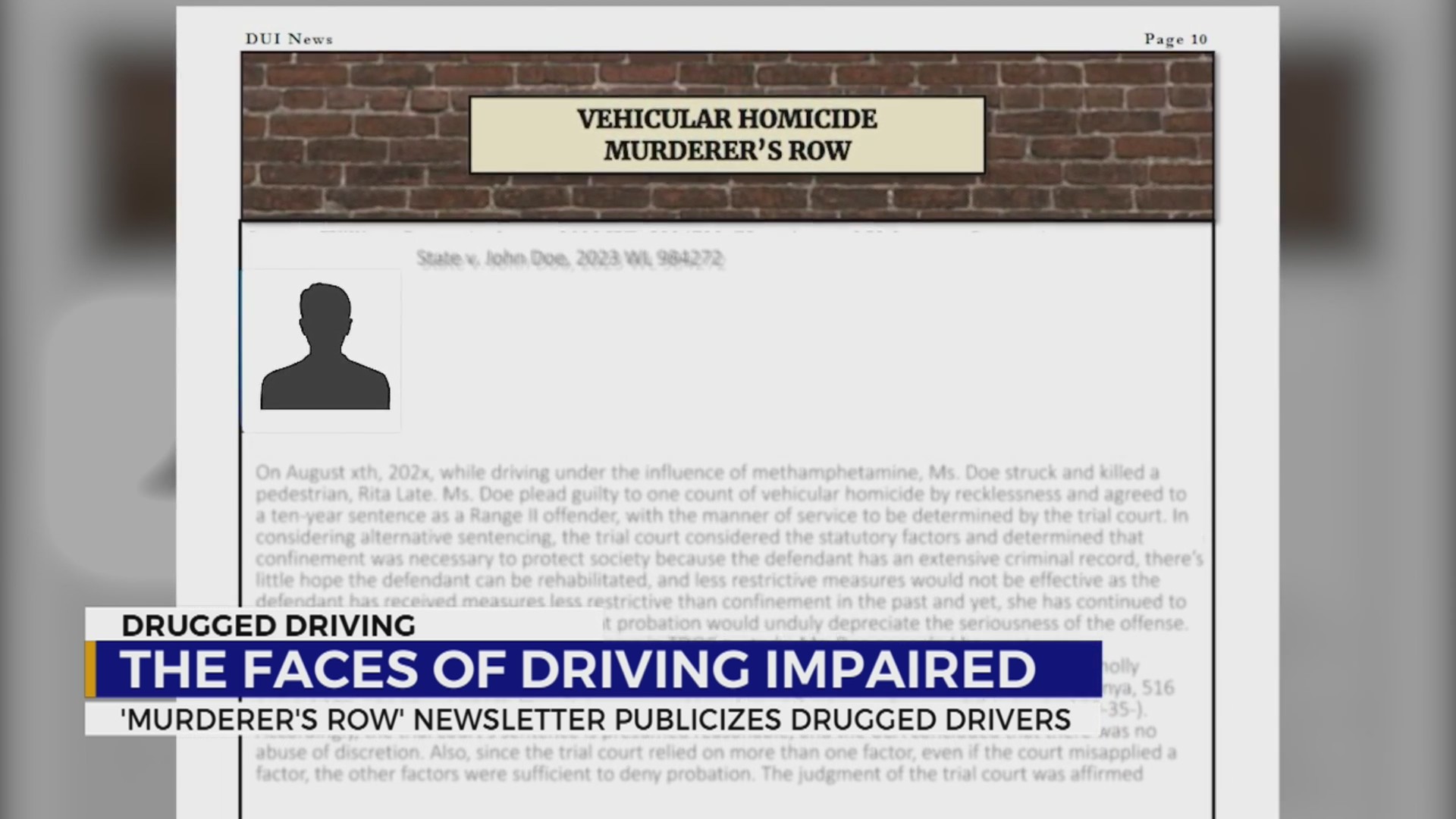 ‘Murderer’s Row’ newsletter publicizes drugged drivers – WKRN News 2