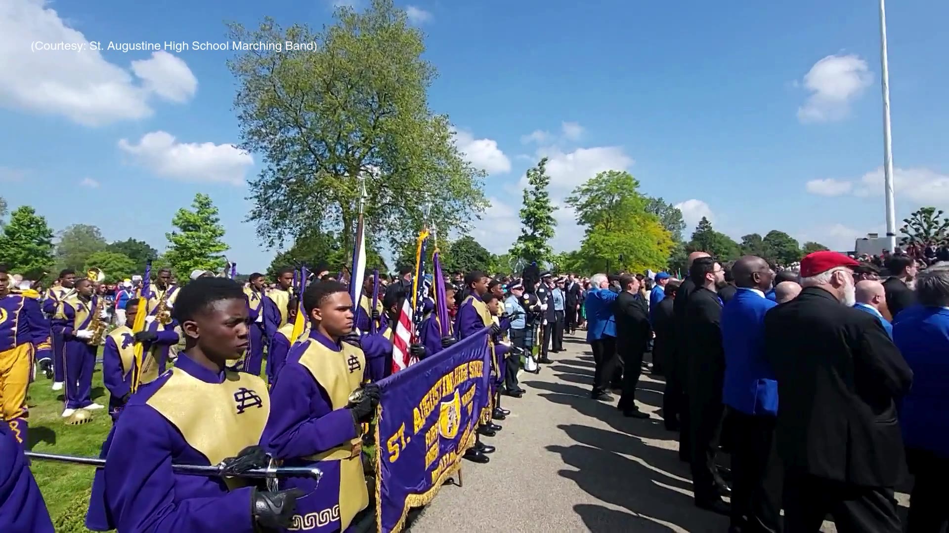 St. Augustine High School marching band performs in Normandy for D-Day ...
