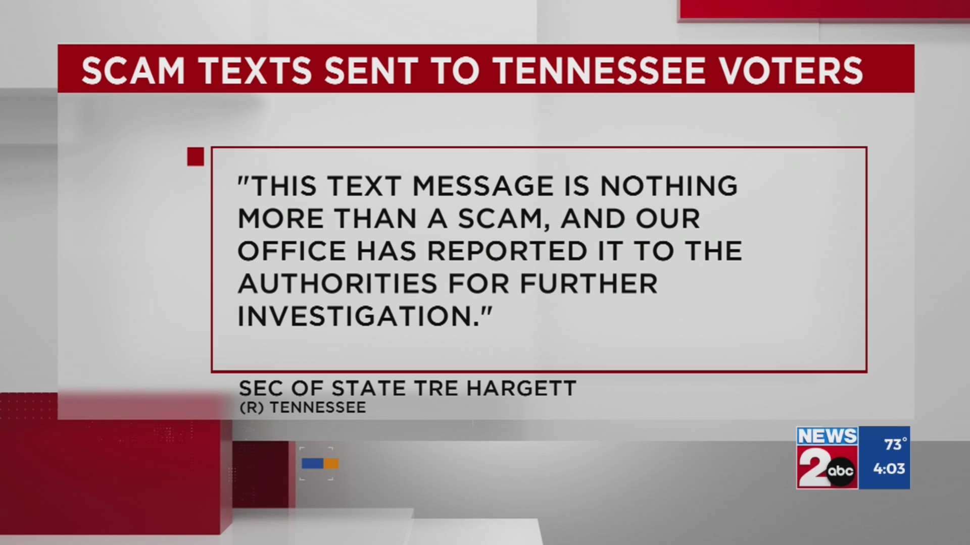 State official warns Tennessee voters of election scam involving text ...