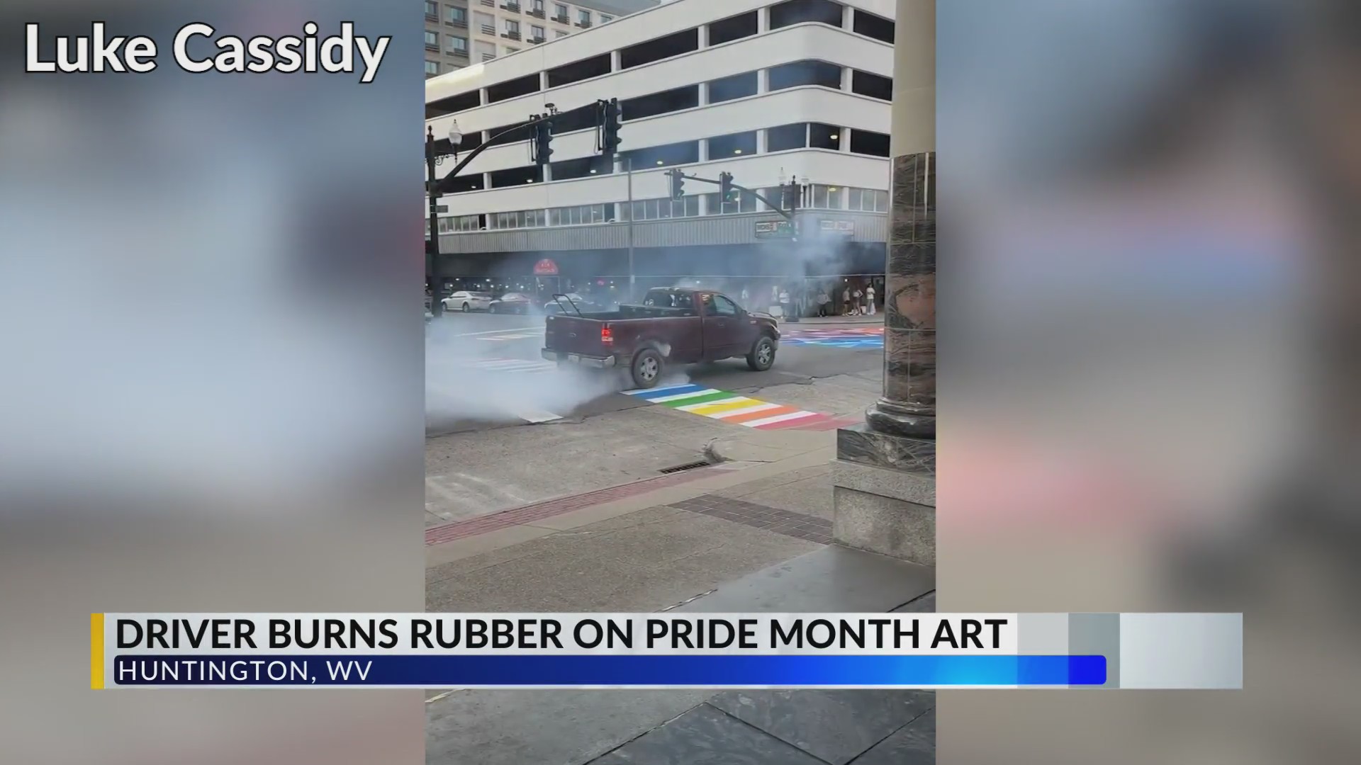 Video shows truck driver doing burnout on Pride crosswalk – WTRF