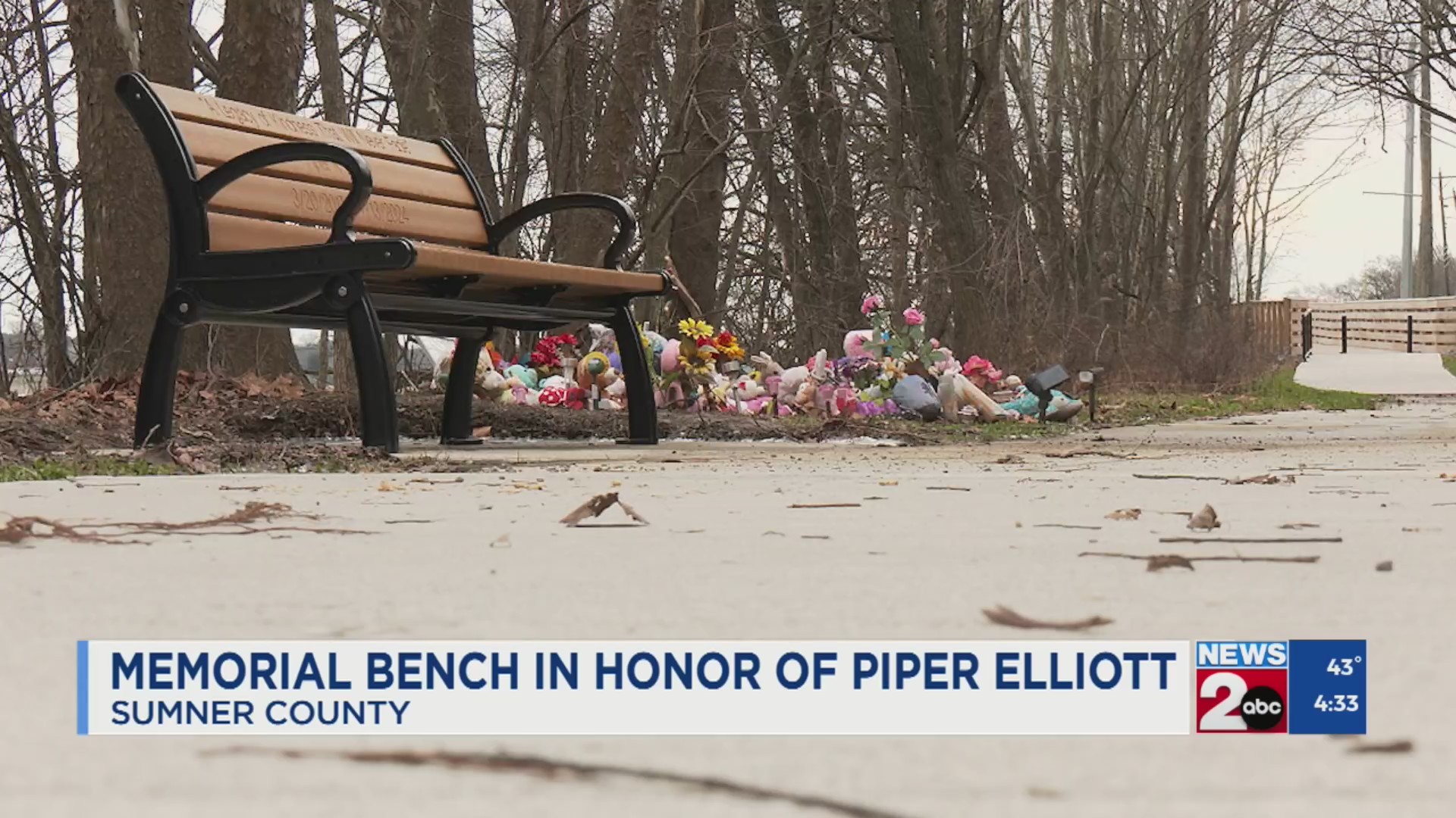 Memorial bench set up in honor of Piper Elliott in Sumner County – WKRN ...