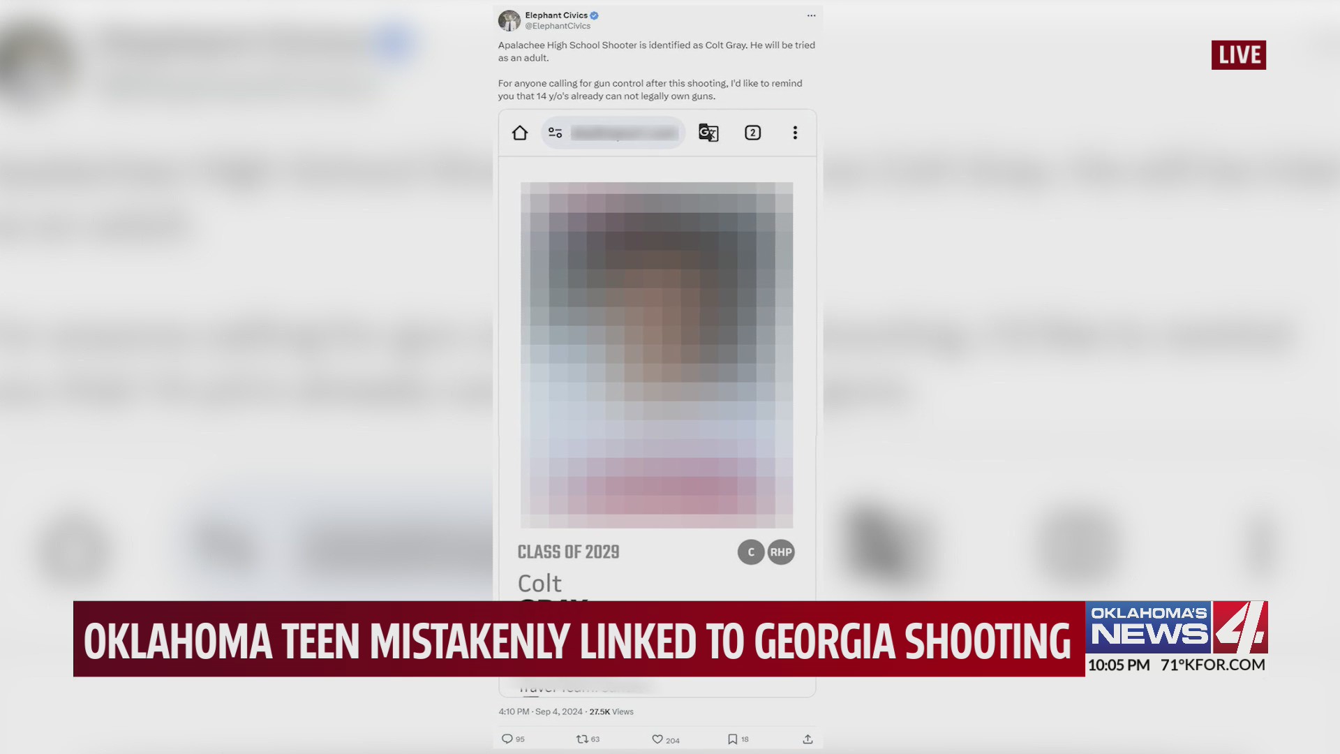 Oklahoma teen mistakenly linked to Georgia shooting – KFOR.com Oklahoma ...
