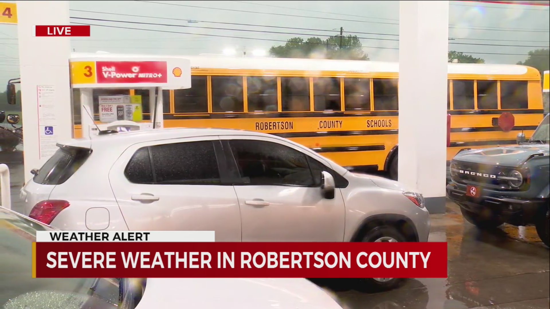 Robertson County Schools buses head to gas station to escape severe ...