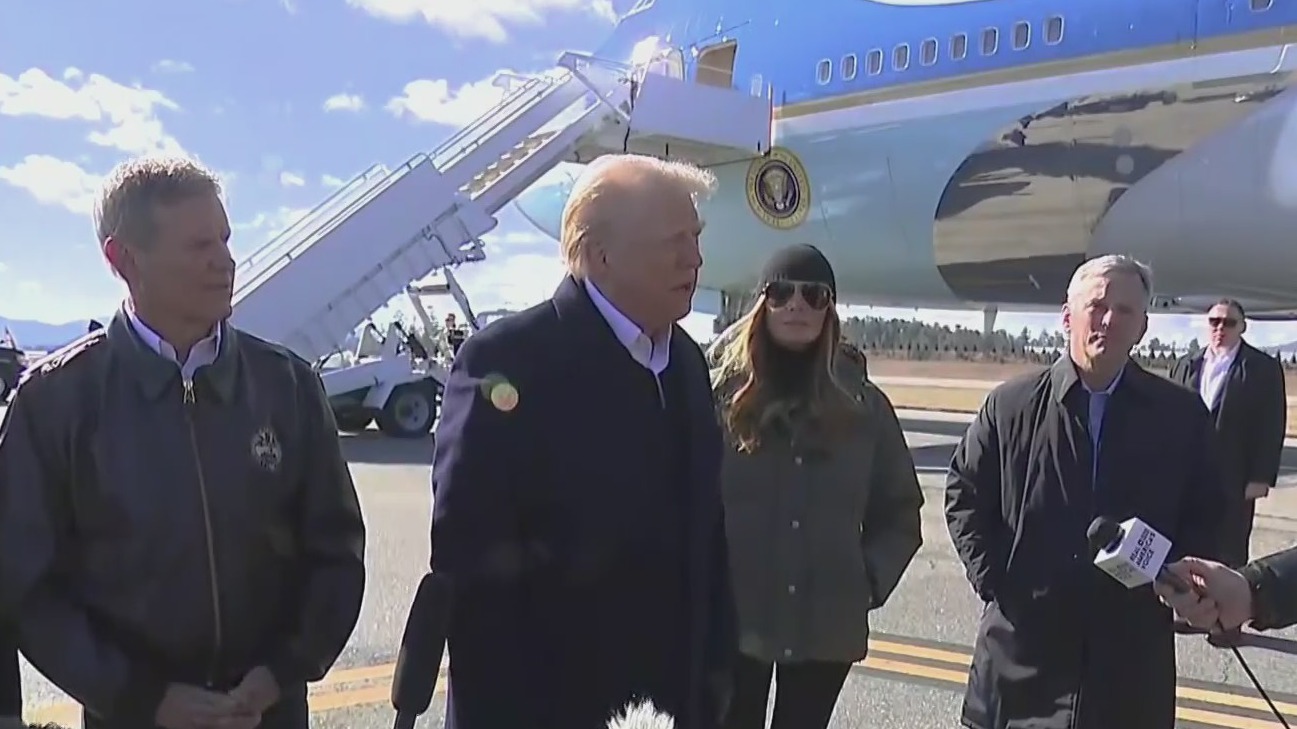 Trump heads to LA hours after touring Helene-hit North Carolina ...