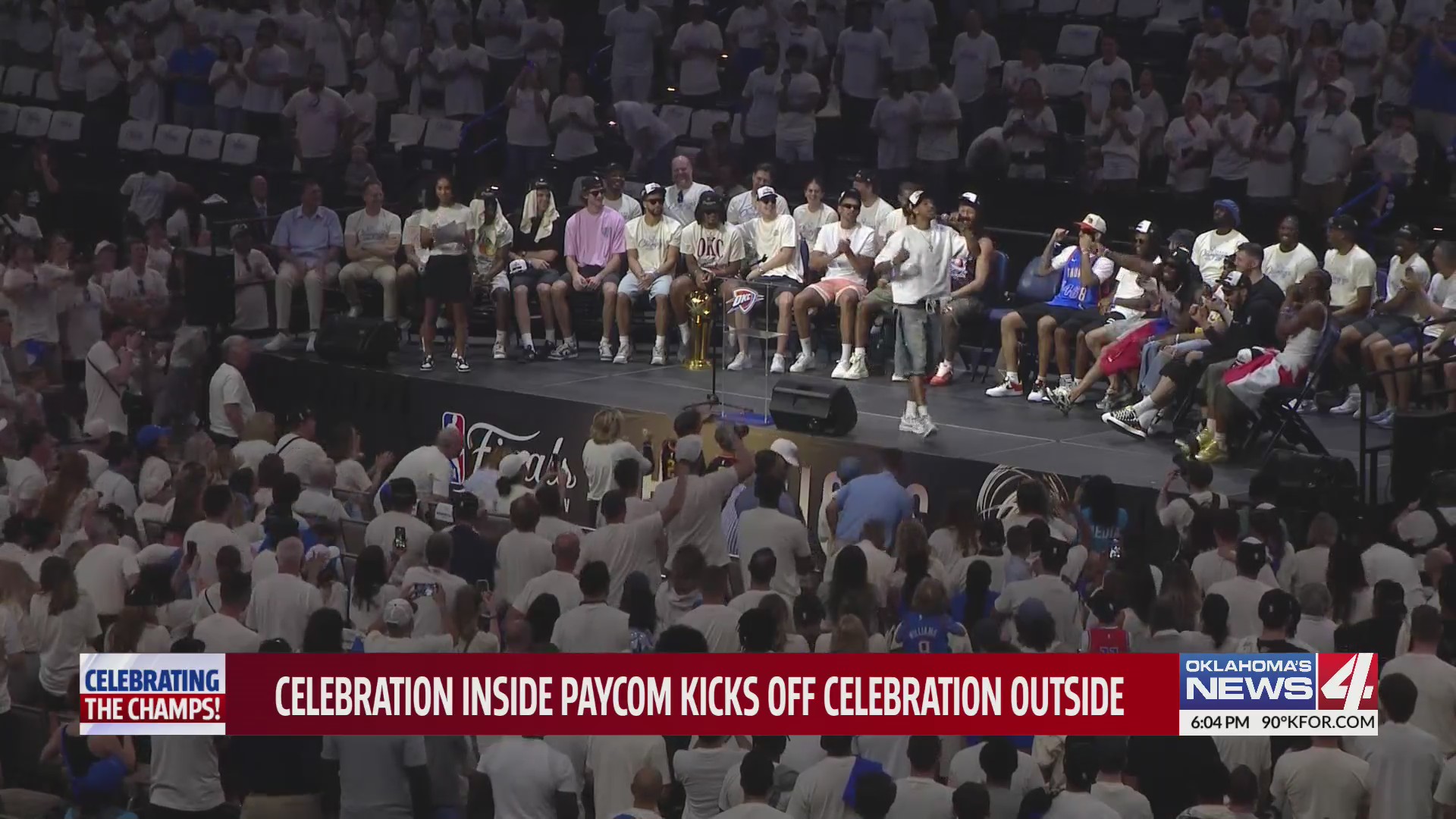 Celebration inside Paycom kicks off celebration outside – KFOR.com ...