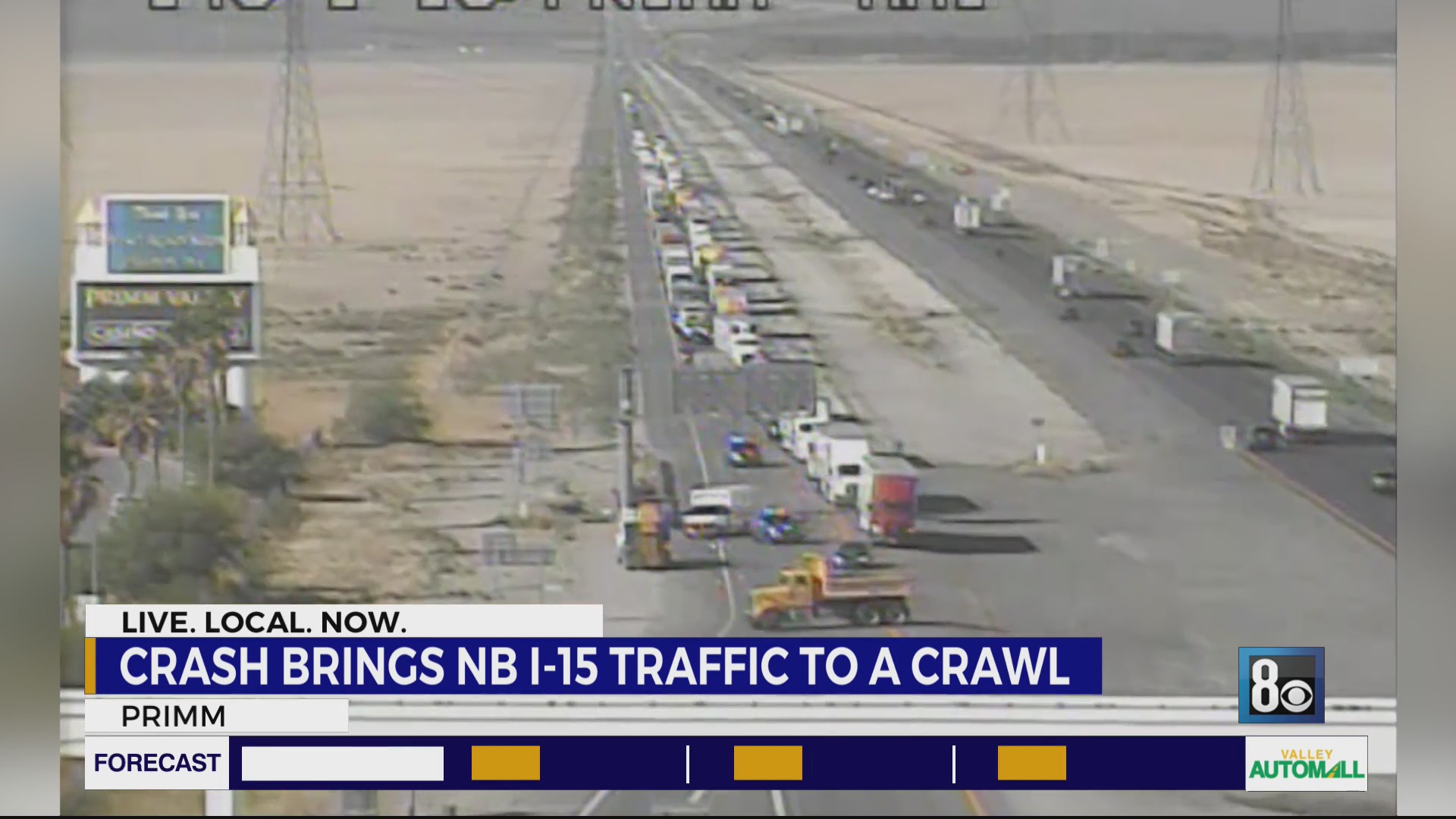 Crash brings northbound I-15 to a crawl – KLAS