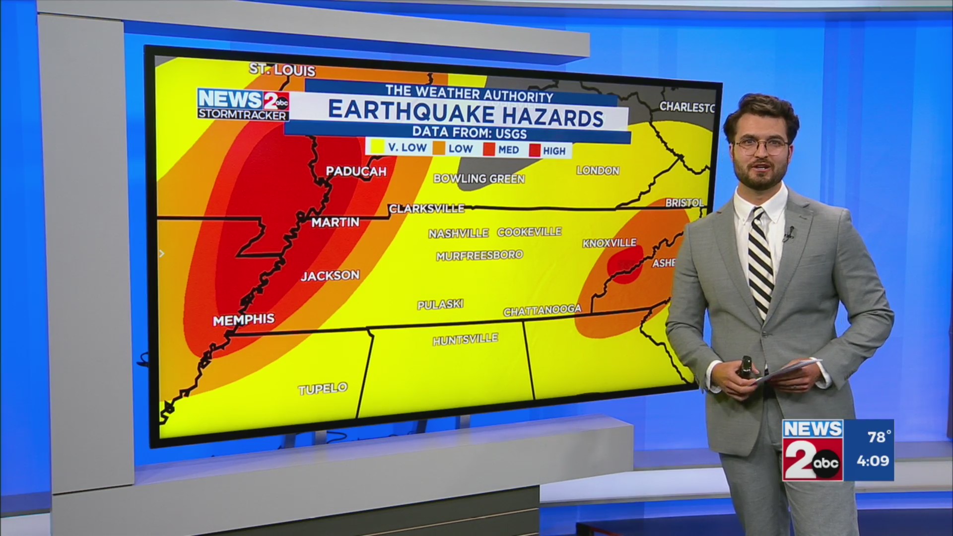 Earthquake zones in Tennessee – WKRN News 2