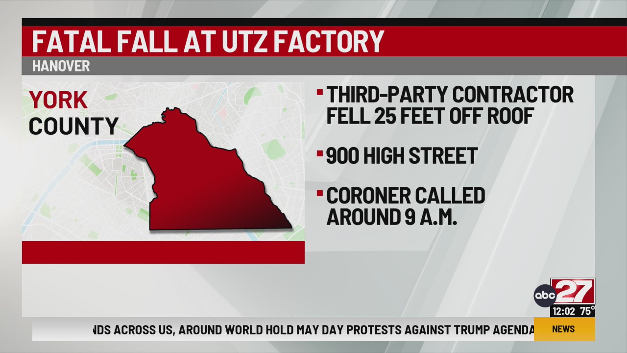 York County Coroner called after person falls off Utz factory roof – ABC27