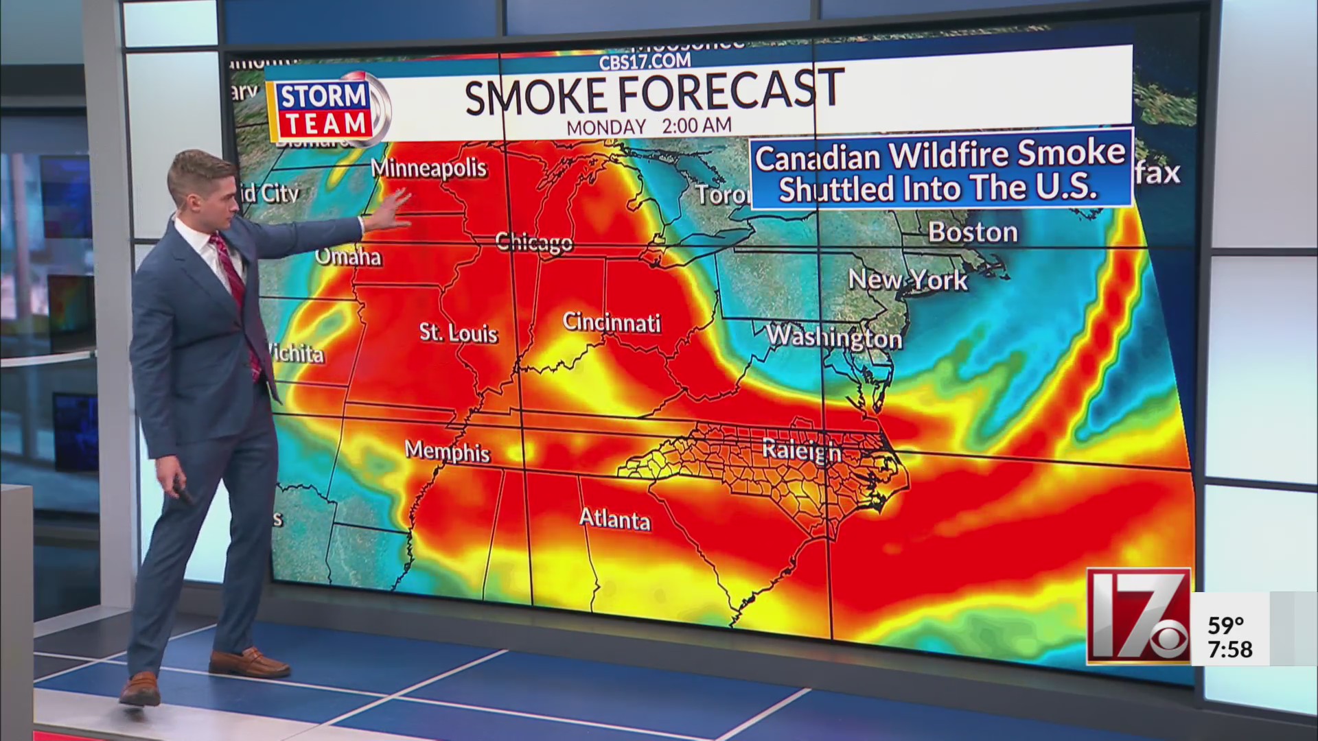 Smoke Forecast: Canadian wildfire smoke could impact NC – CBS17.com