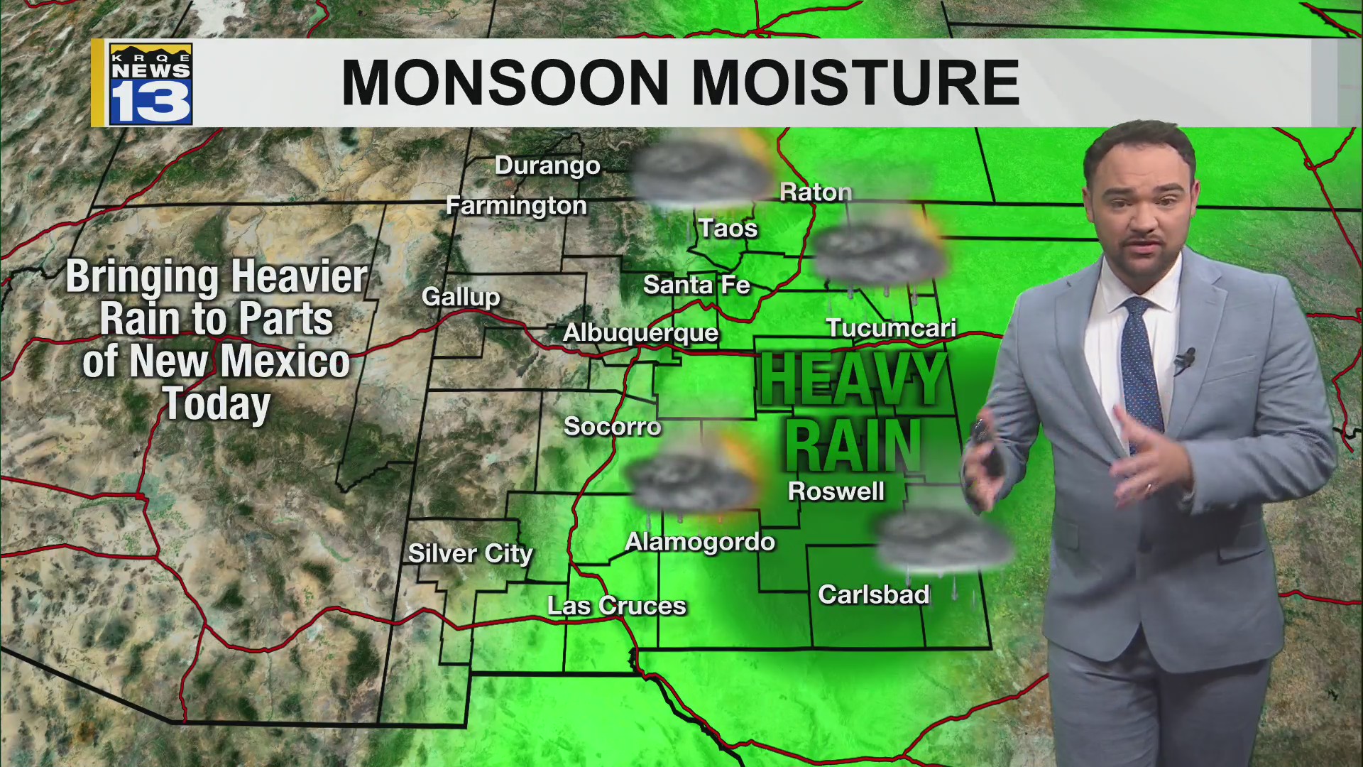 Monsoon moisture brings heavy rain and flooding threat across New ...