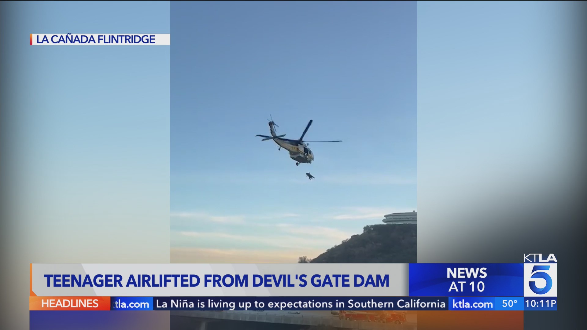 Teenager airlifted from Devil’s Gate Dam – KTLA