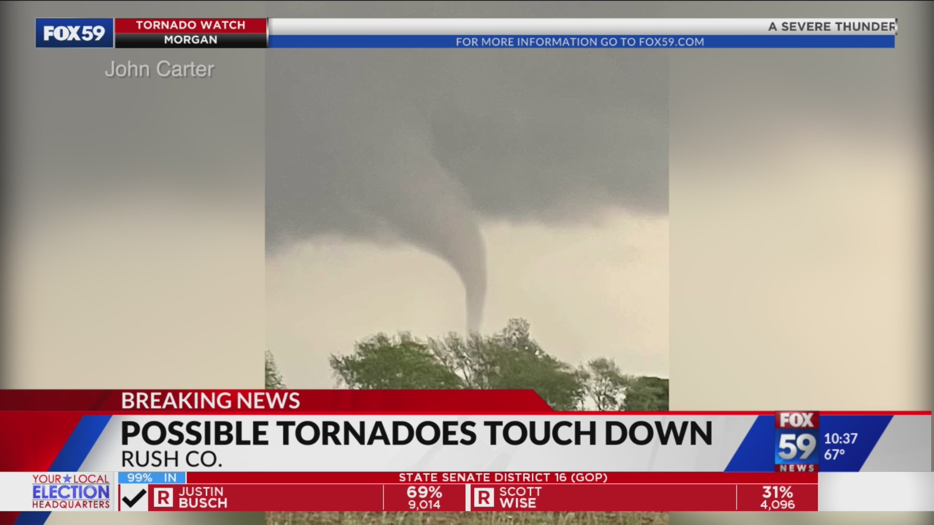 Rush Co. resident describes tornado after spotting funnel cloud – Fox 59