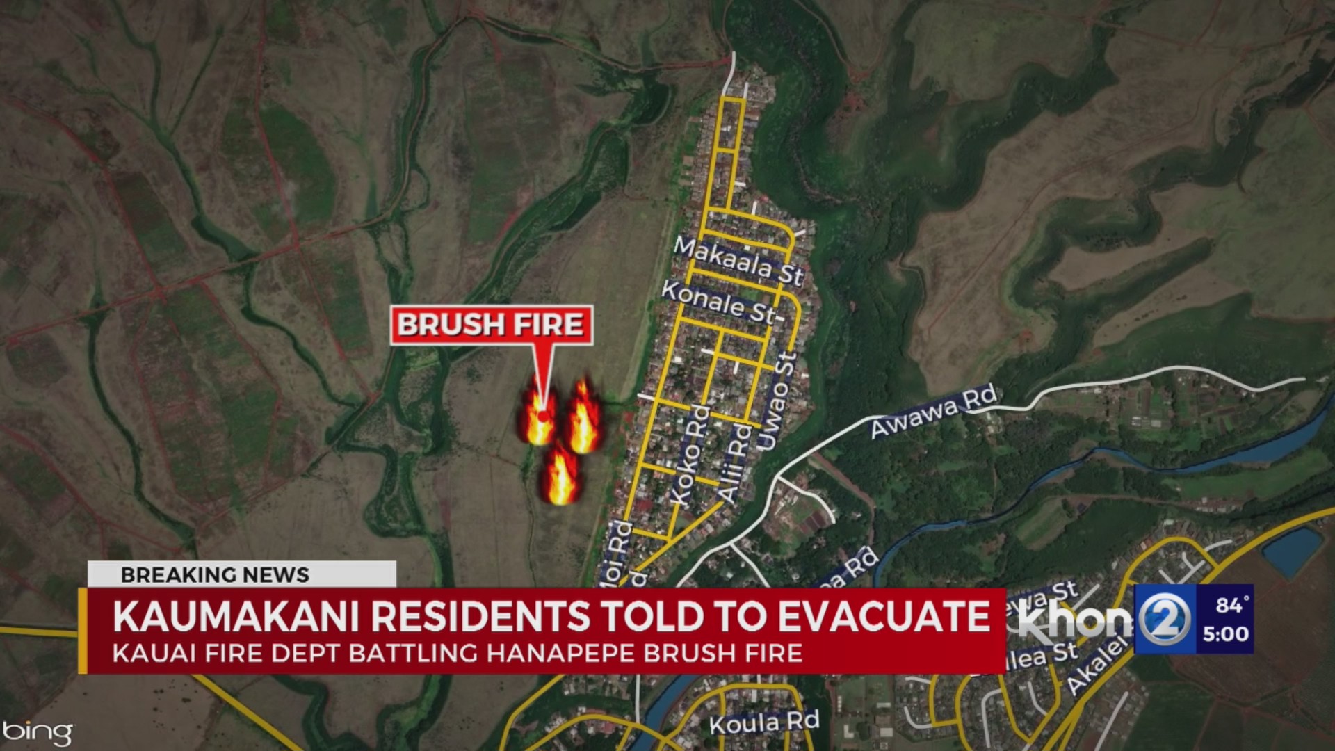 Hanapepe brush fire forces evacuation in Kaumakani – KHON2