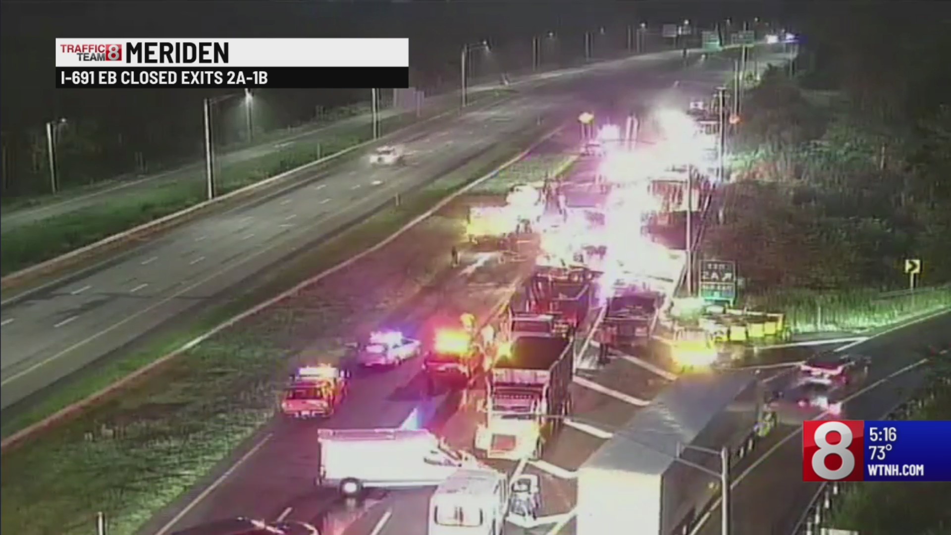 Tractor-trailer fire on I-691 in Meriden – WTNH.com