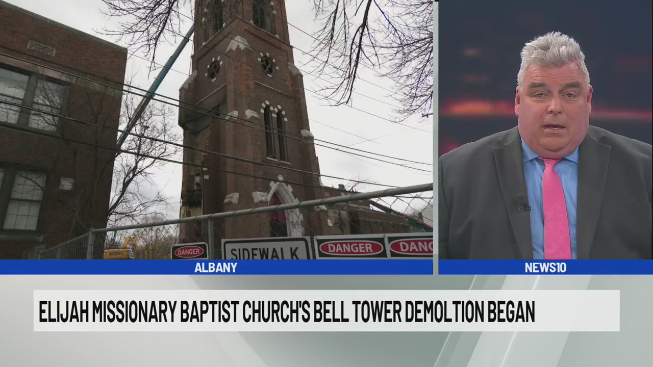 Bell tower demolition begins at Albany church – NEWS10 ABC
