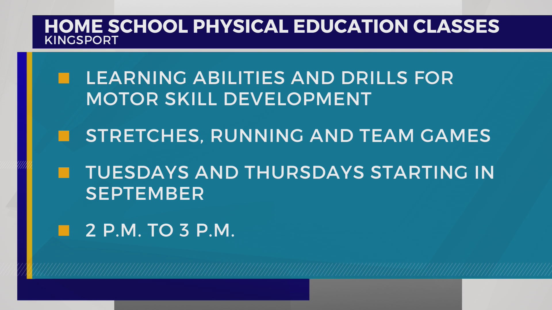 Registration opens for Kingsport home school PE classes – WJHL | Tri ...