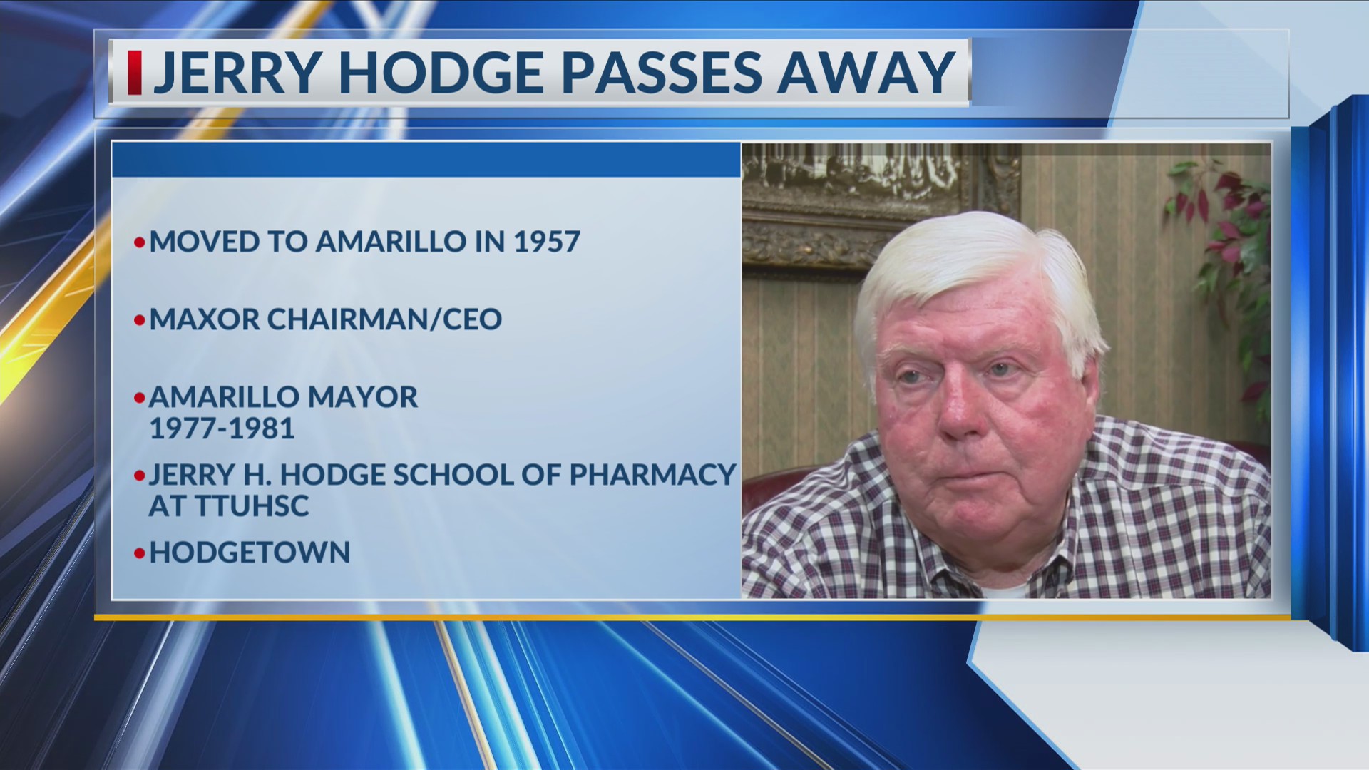 Former Amarillo mayor, entrepreneur, stadium namesake Jerry Hodge dies ...