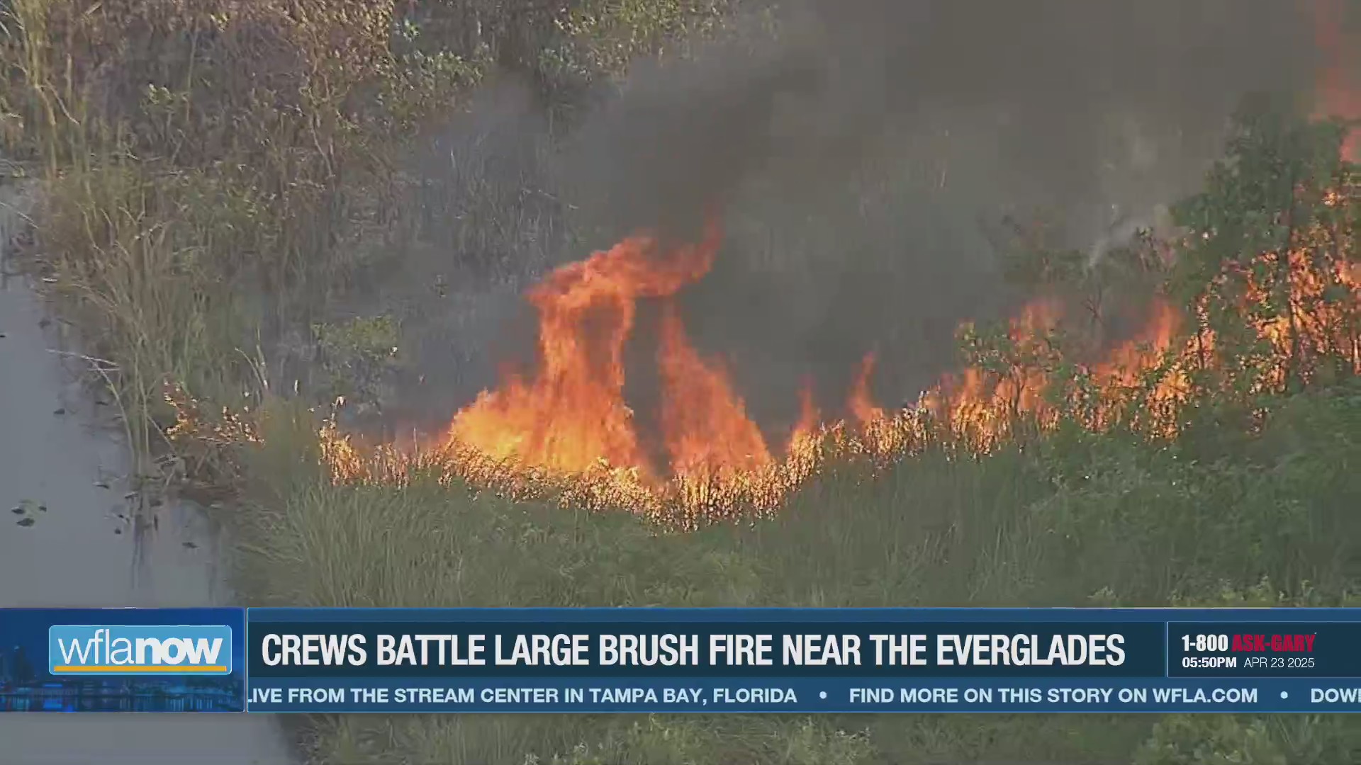 Crews battle large brush fire in the Everglades – WFLA