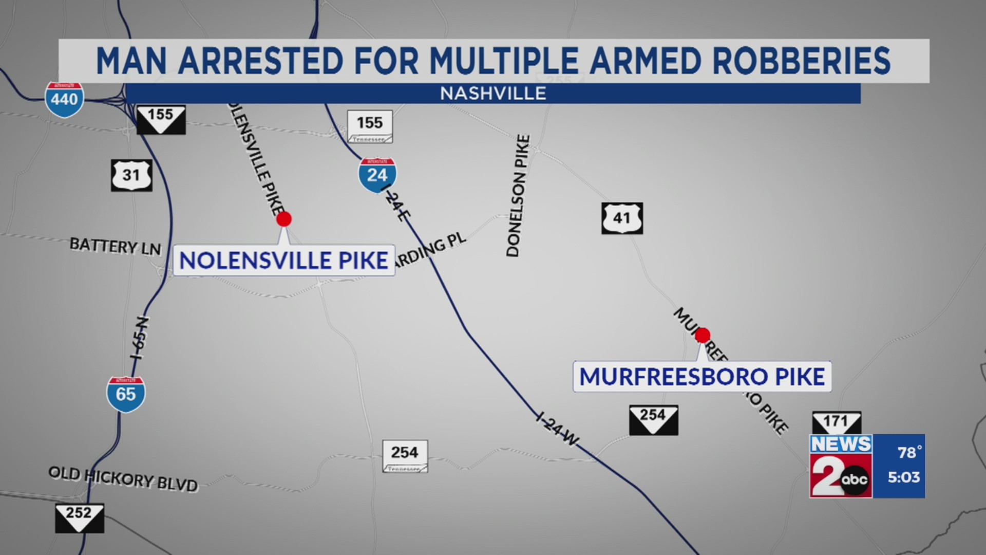 Man arrested after robbing several businesses across Davidson County ...
