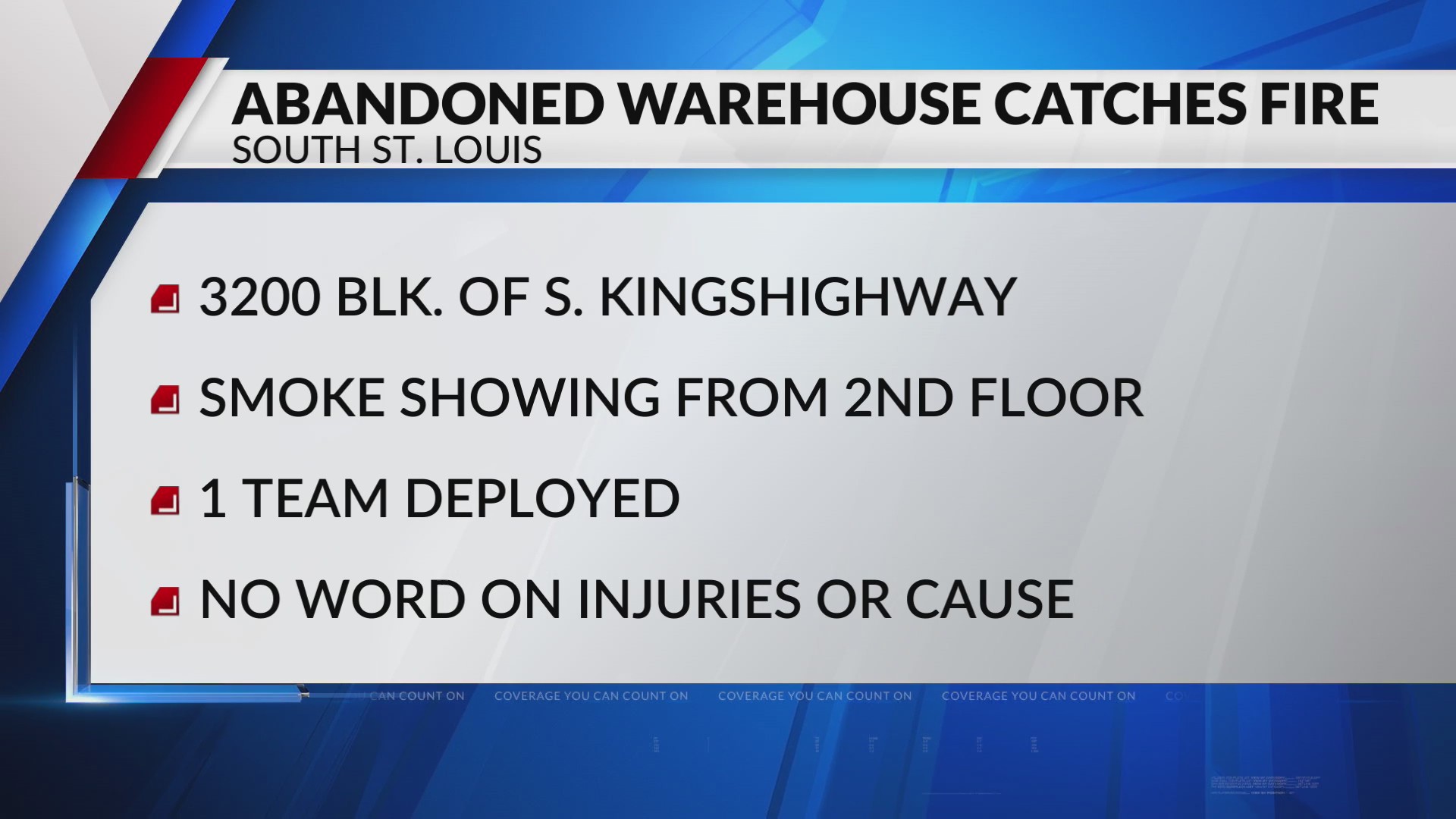 No injuries after abandoned warehouse fire in south St. Louis – FOX 2