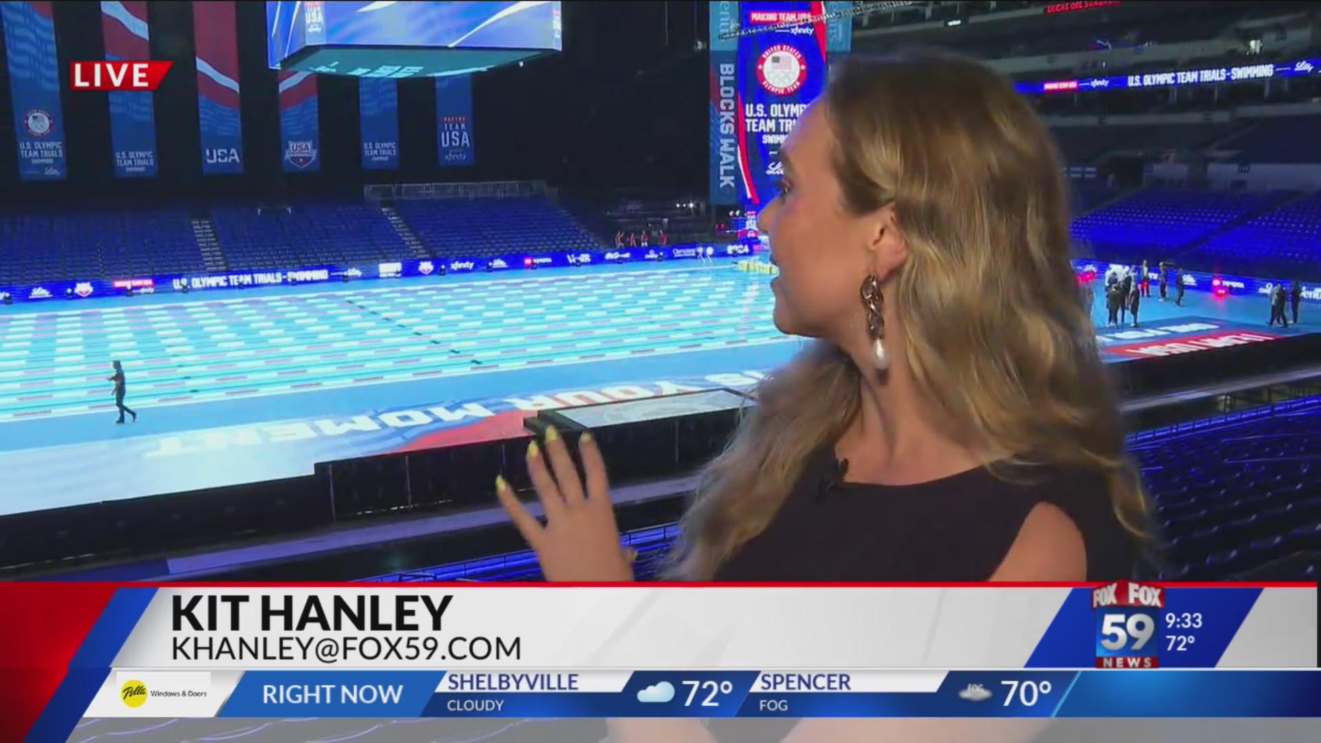 A first look at the Olympic Swimming Trials pool built inside of Lucas ...