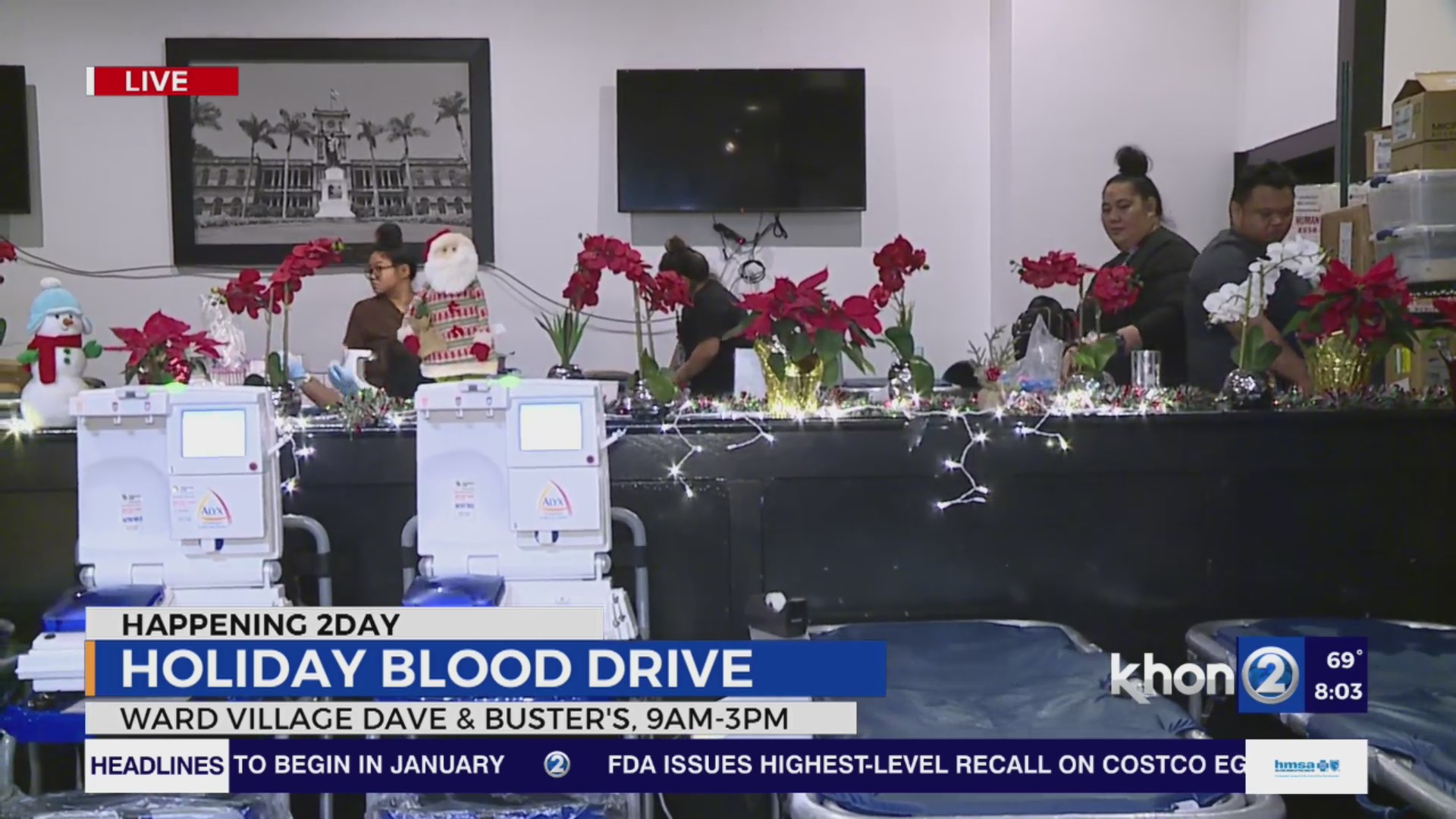 Holiday Blood Drive at Dave and Busters – KHON2