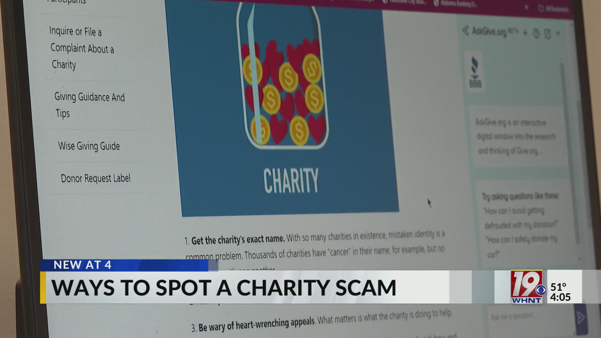 Ways to Spot a Charity Scam | Dec. 12, 2024 | News 19 at 4 p.m. – WHNT.com