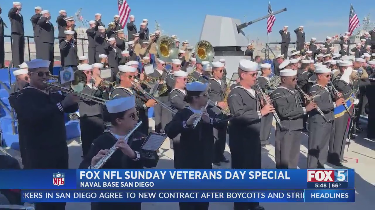 FOX NFL Sunday celebrates Veterans Day on Naval Base San Diego – FOX 5 ...