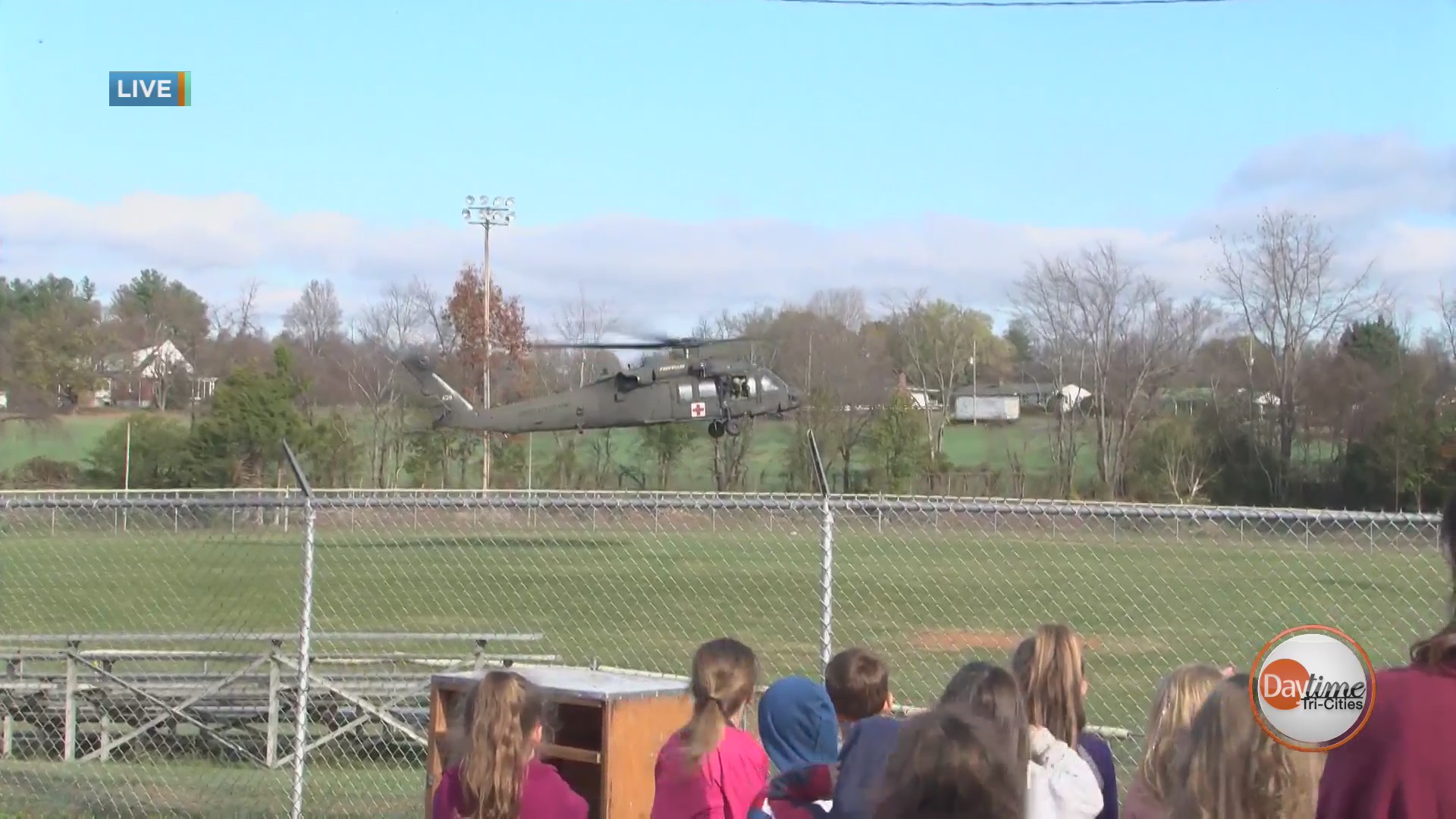Black Hawk helicopter makes landing at Mary Hughes for Veterans Day ...