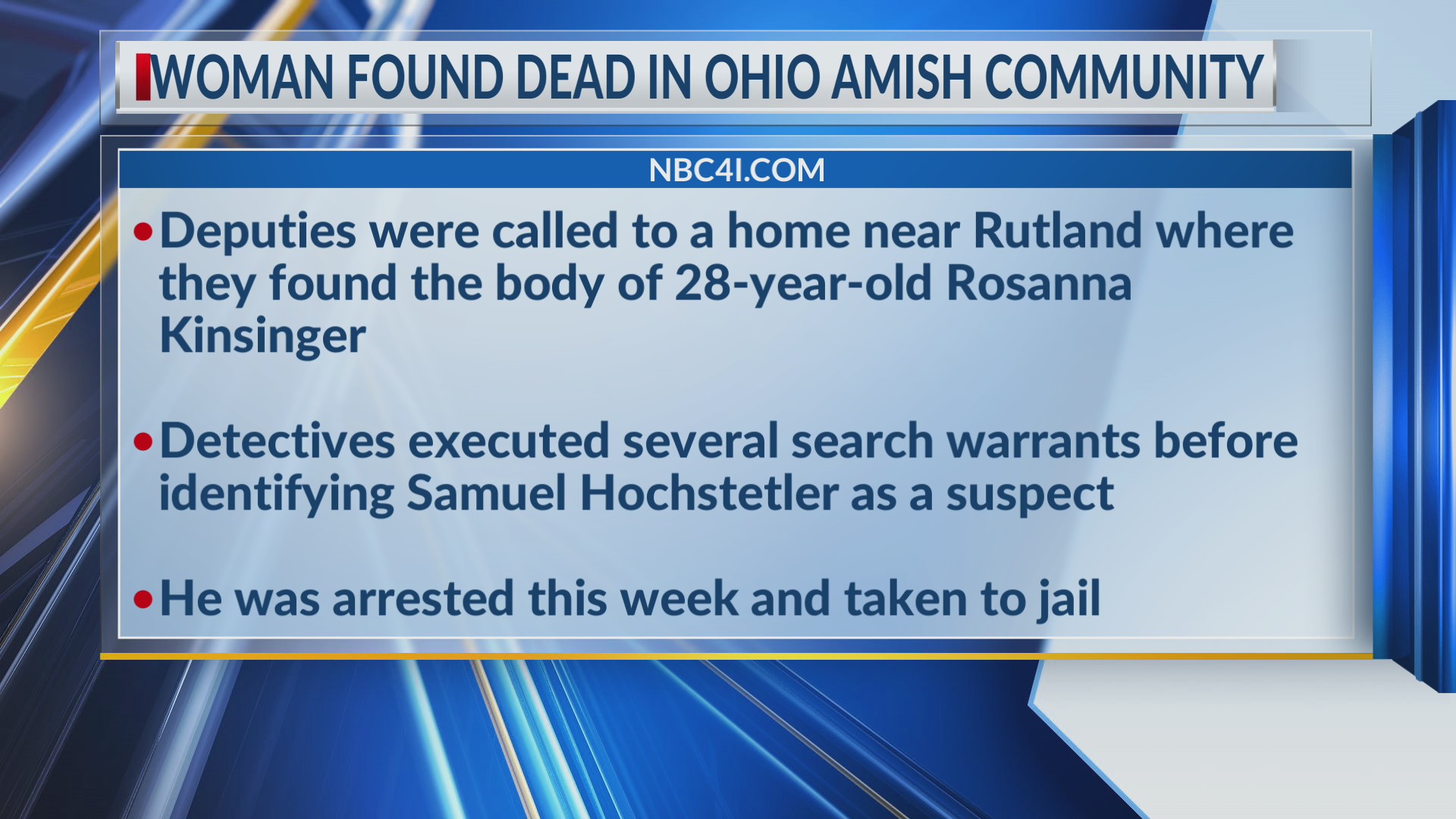 Man, 18, arrested after woman found dead in Amish community – NBC4 WCMH-TV