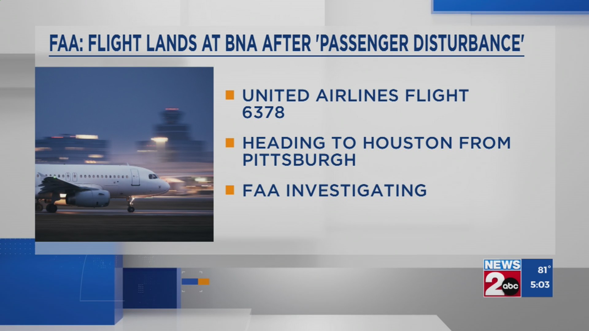 FAA: Flight lands at BNA after ‘passenger disturbance’ – WKRN News 2