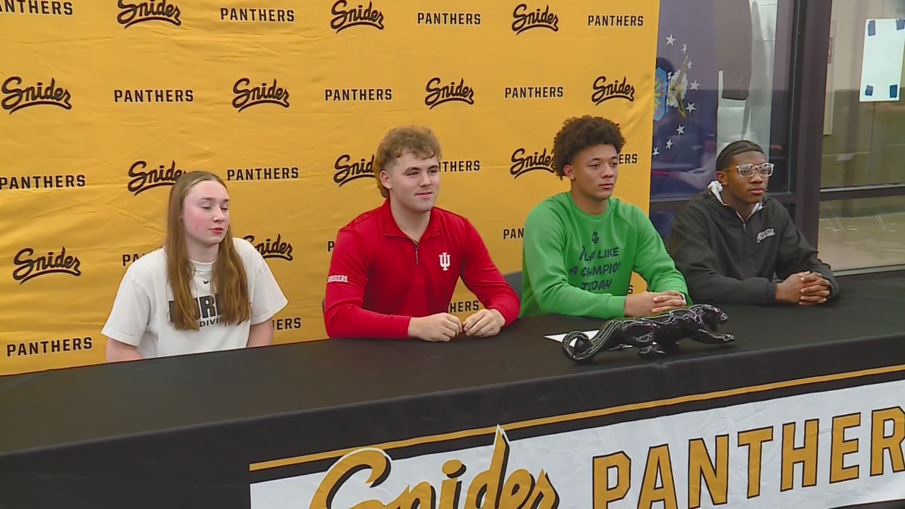 Snider High School’s Brandon Logan, Landen Fry, Jamarion Kolagbodi, and ...