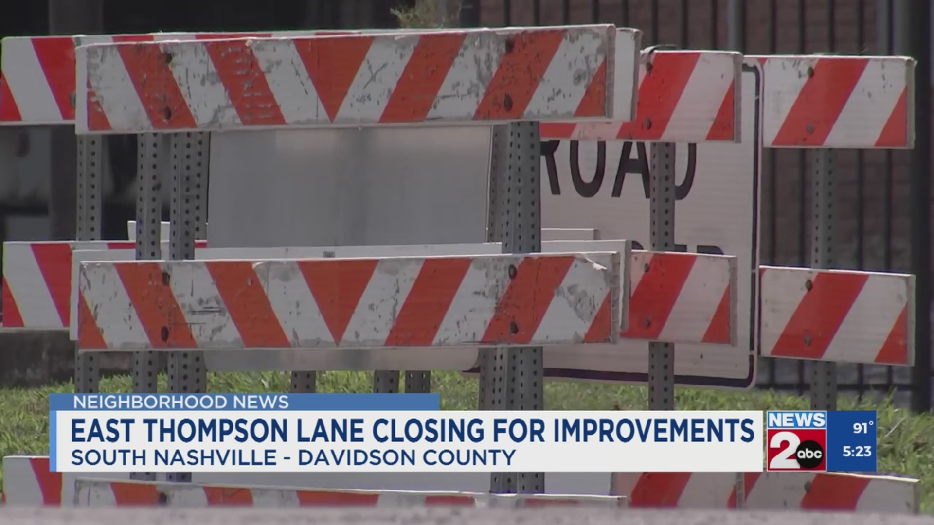 East Thompson Lane closing for improvements – WKRN News 2