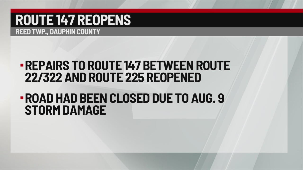 Route 147 in Reed Township reopening to traffic after two-week closure ...