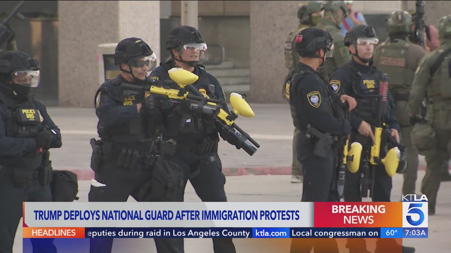 Heavy military presence seen in downtown Los Angeles after days of ...