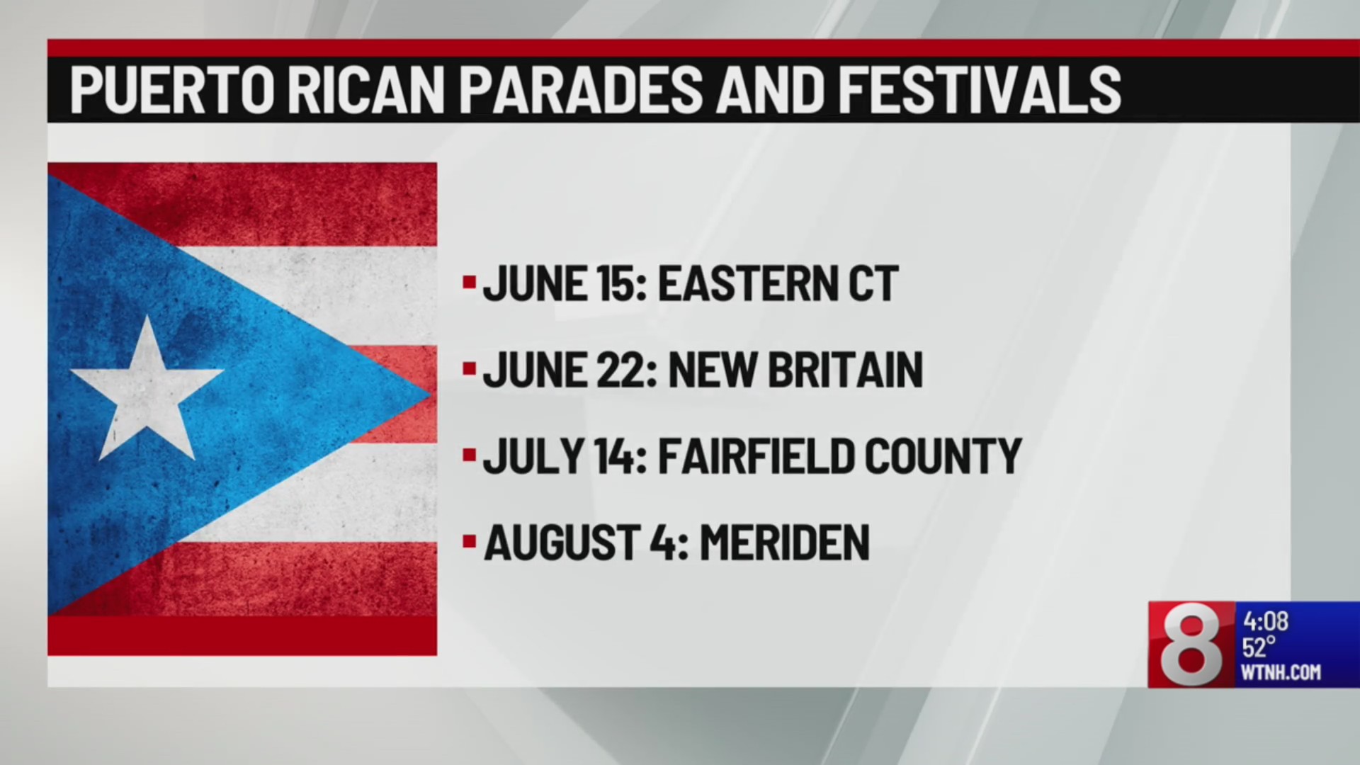 Dates for summer Puerto Rican parades and festivals announced – WTNH.com