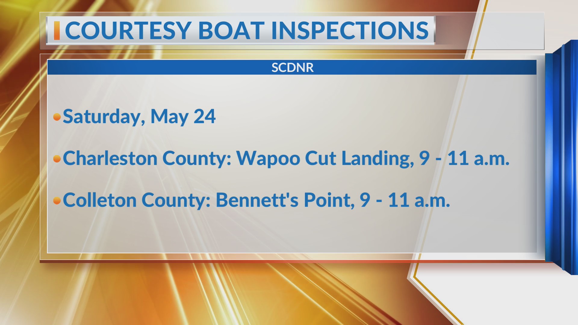 SCDNR to provide courtesy boat inspections over holiday weekend – WCBD ...