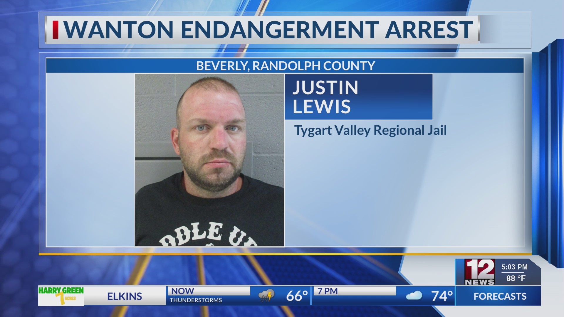 Justin Lewis charged with wanton endangerment in Randolph County – WBOY.com